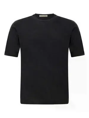 FILIPPO DE LAURENTIIS Short Sleeve Wool-blend T-shirt - Black