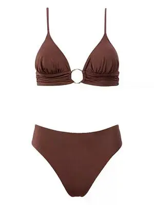 SOFIA ERHAN Ring-detail Bikini - Brown