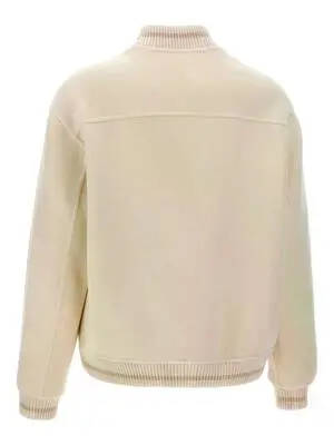 Eleventy Ribbed-knit Bomber Jacket - Neutrals