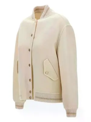 Eleventy Ribbed-knit Bomber Jacket - Neutrals
