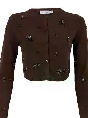 Simkhai Zadie Embellished Cropped Cardigan