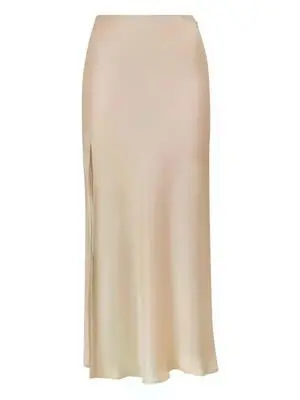 Lapointe Flared Straight Midi Skirt - Neutrals