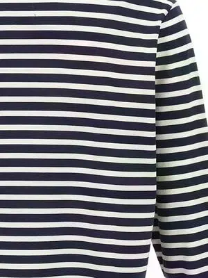Maison Kitsuné Striped Cotton Sweater With Logo Patch
