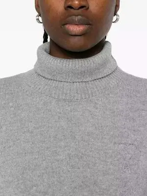Ami Turtleneck Sweater With Heart Embroidery