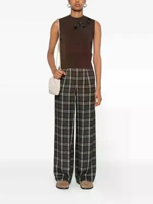 ERMANNO FIRENZE Pleated Checked Trousers