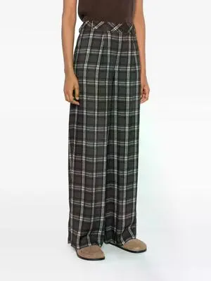 ERMANNO FIRENZE Pleated Checked Trousers