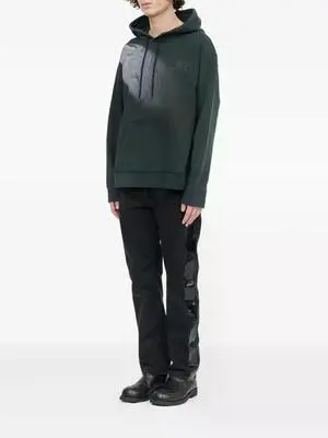 MAISON MARGIELA Logo-embroidered Hoodie - Black