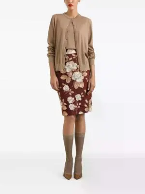 Dolce & Gabbana Floral Print Midi Pencil Skirt