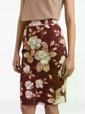 Dolce & Gabbana Floral Print Midi Pencil Skirt