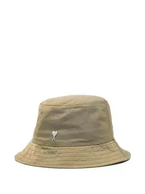 Ami Heart-logo Bucket Hat - Green