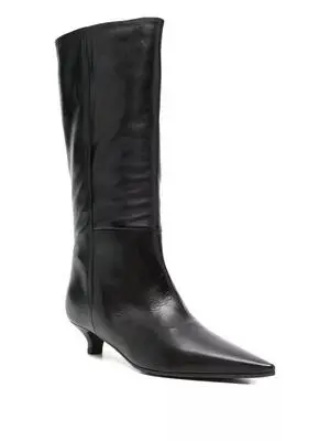 THEA MIKA Pointed-toe Leather Mid-calf Boots