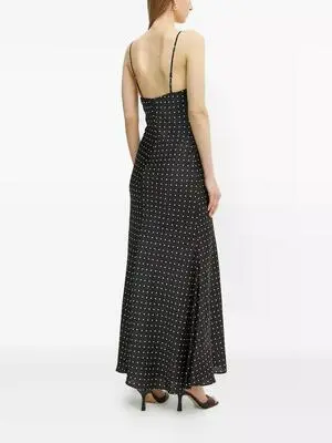Bardot Cowl-neck Polka-dot Maxi Dress