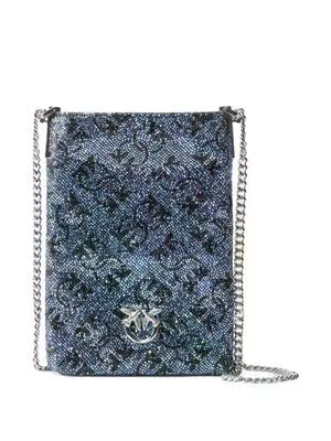 Pinko Crystal-embellished Chain Phone Bag - Blue