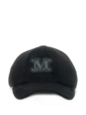 Max Mara Logo-patch Wool Cap - Black