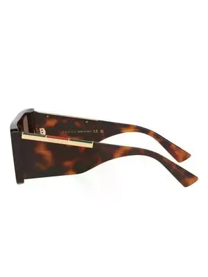 Gucci Rectangular Frame Sunglasses With Logo