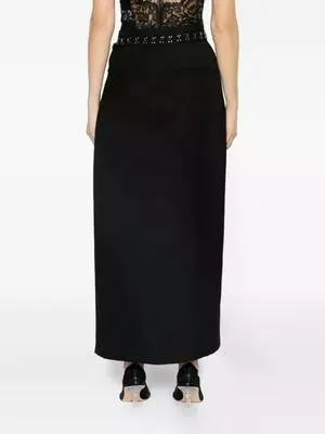 NISSA Embellished Wrap Midi Skirt