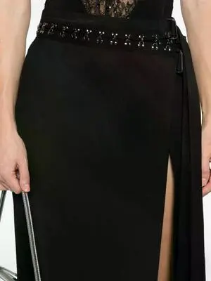 NISSA Embellished Wrap Midi Skirt