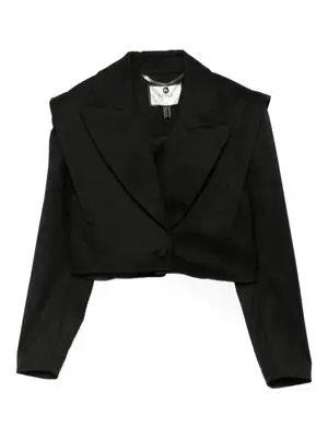NISSA Padded-shoulder Cropped Jacket