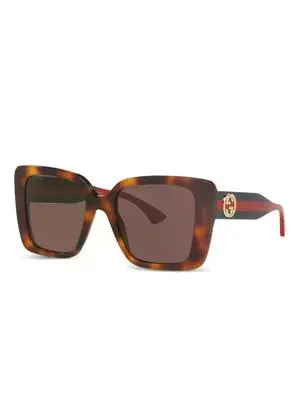 Gucci Tortoiseshell Square-frame Sunglasses