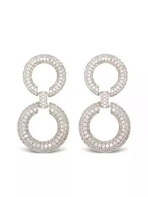 SELF-PORTRAIT Double-circle Embellished Earrings