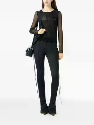 Blumarine Embellished Mesh Top