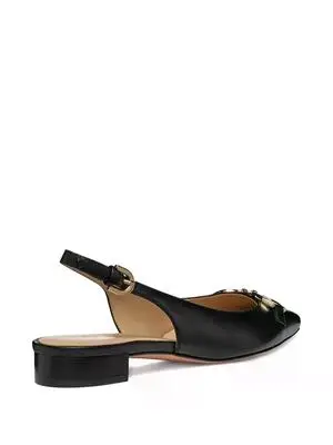 Geox Slingback Flats With Gold-tone Buckle