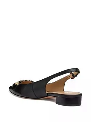 Geox Slingback Flats With Gold-tone Buckle