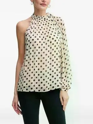 PEDRO DEL HIERRO Polka-dot One-shoulder Blouse