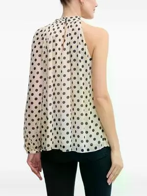 PEDRO DEL HIERRO Polka-dot One-shoulder Blouse
