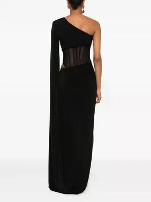 NISSA One-shoulder Maxi Dress With Sheer Insert