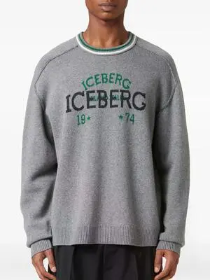 Iceberg Logo-embroidered Raglan-sleeve Sweater