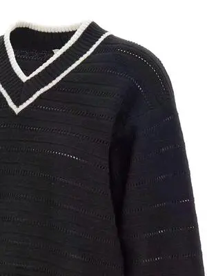 Marella Ribbed V-neck Wool Sweater