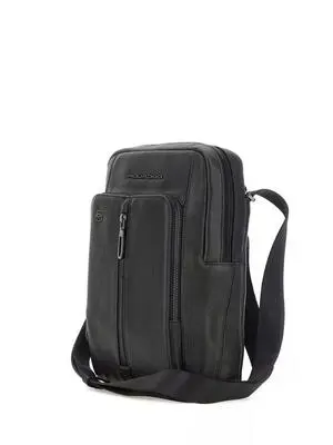 PIQUADRO Large Hedley Leather Shoulder Bag - Black