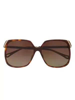 Chloé Tortoiseshell Square-frame Sunglasses - Green