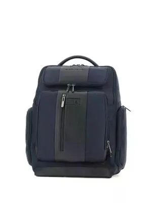 PIQUADRO Leather-trimmed Backpack - Blue