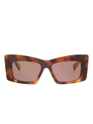Gucci Gg Logo Rectangle Sunglasses - Brown