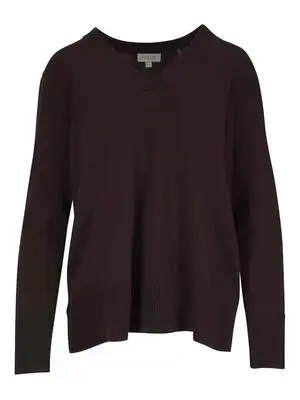Kinross Cashmere Piped V-neck Sweater