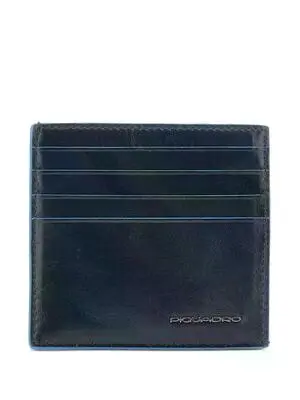 PIQUADRO Embossed-logo Leather Cardholder - Blue