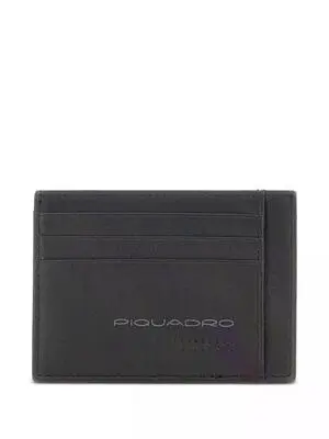 PIQUADRO Logo-print Leather Cardholder - Black