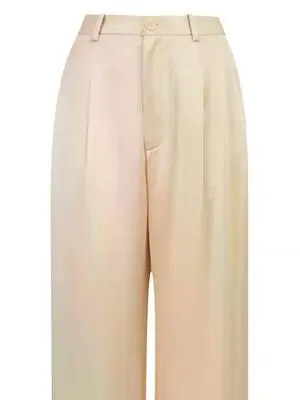 Lapointe Pleated Straight Trousers - Neutrals