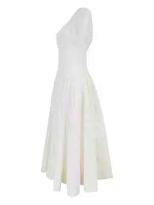 Simkhai Nina V-neck Pleated Midi Dress - White