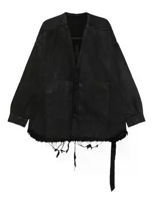 Rick Owens Frayed Cotton Coat