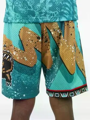 Mitchell & Ness Grizzly-print Mesh Shorts