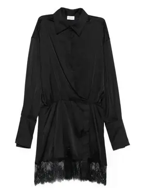 Andamane Lace-trimmed Satin Dress - Black