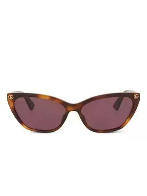 Gucci Logo-detail Cat-eye Sunglasses - Green