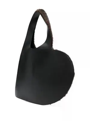 Coperni Heart-shaped Fur Tote - Brown