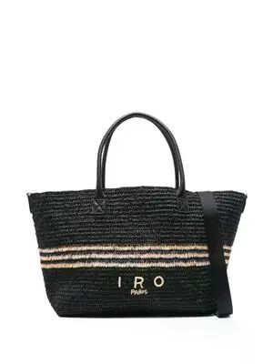 IRO PARIS Raffia Striped Shoulder Bag
