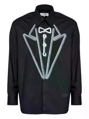 MAISON MARGIELA Tuxedo-print Long-sleeves Shirt - Black