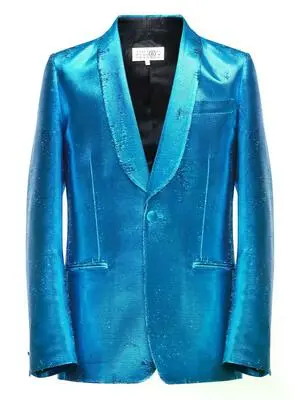 MAISON MARGIELA Metallic Shawl-lapel Blazer - Blue