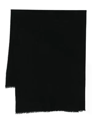 Rick Owens Frayed Wool Scarf - Black